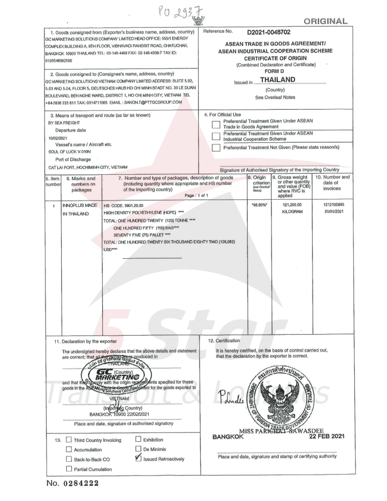 C/O Form D trong xuất nhập khẩu và những điều cần biết | Booking tải Hàng không rẻ nhất Air Asia